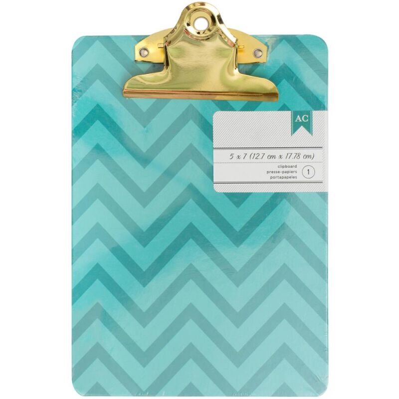 AMC Clipboard / Klemmbrett Aqua Chevron 13 x 18 cm, 4,95