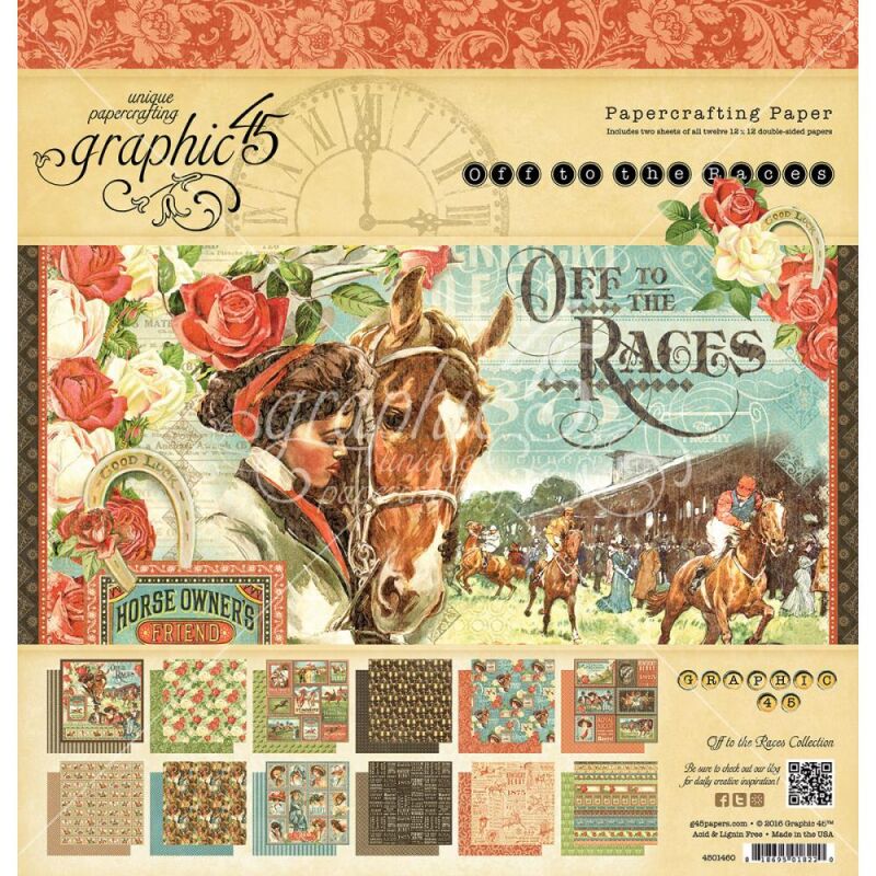 G45 Paper Pad 12"x12" - Off to the Races, 26,80