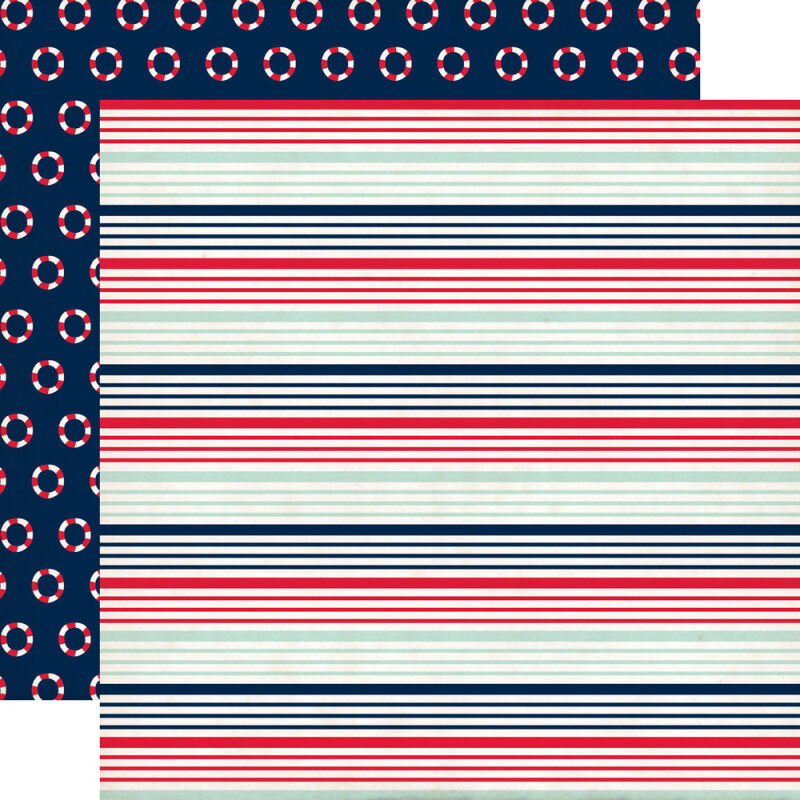 CTB Cardstock - Ahoy There Nautical Stripe, 1,15