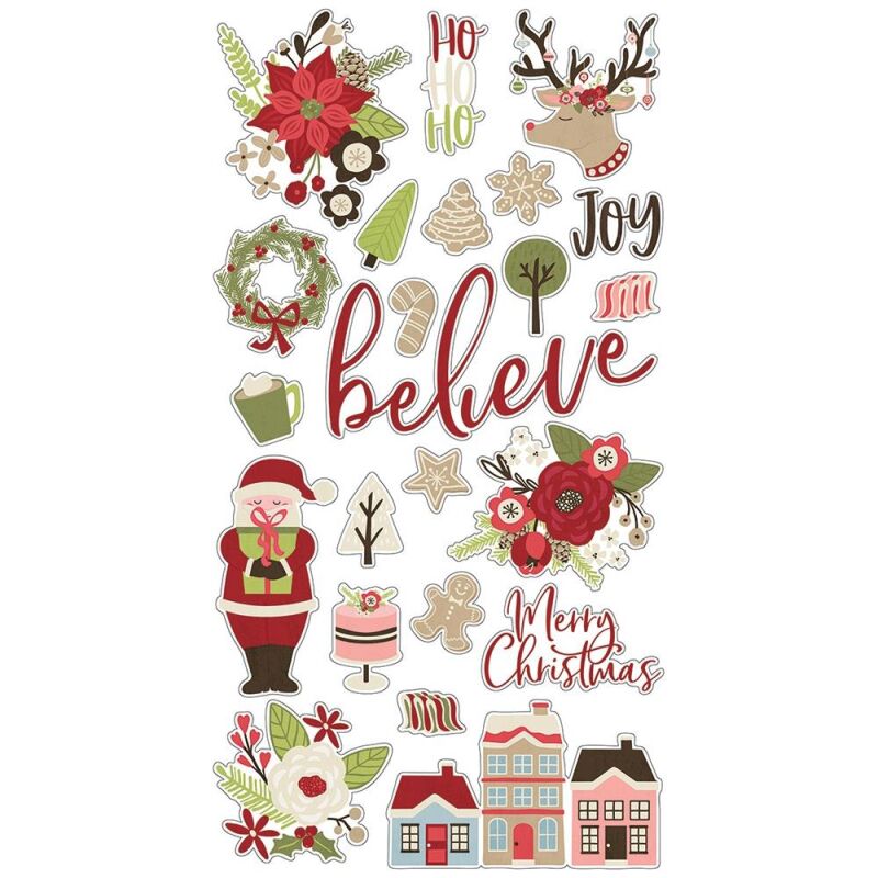 SST Sticker - Chipboard Holly Jolly, 3,95