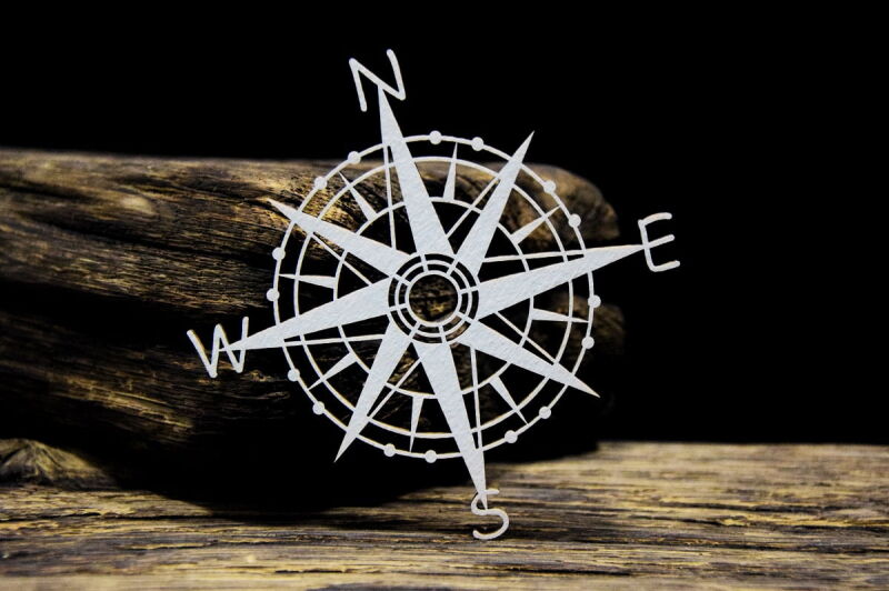 SNI Chipboard-Shapes/Laserstanzteile - Up in the Air Windrose/Kompass