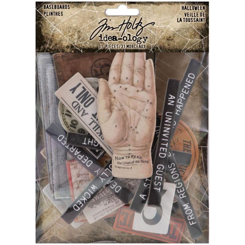 Tim Holtz Ephemera - Idea-Ology Chipboard Baseboards Halloween 2021