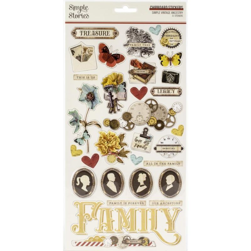 SST Chipboard Sticker 6x12" - Simple Vintage Ancestry, 4,95