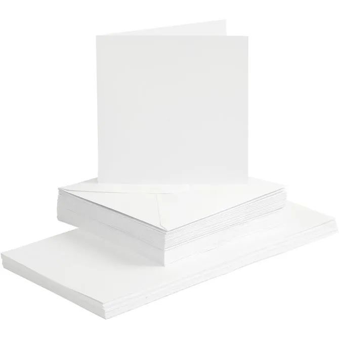 CCH Karte & Umschlag - 10 Karten mit Umschlägen in 15x15 cm Creme, 2,