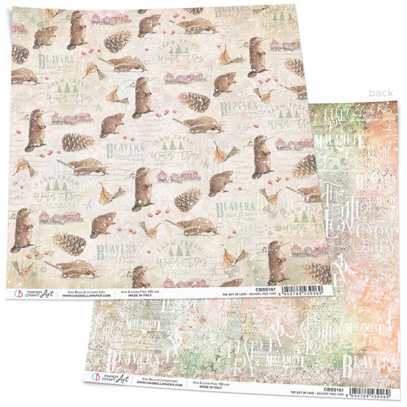 Ciao Bella Cardstock -The Gift of Love Beavers Tree Farm, 0,99