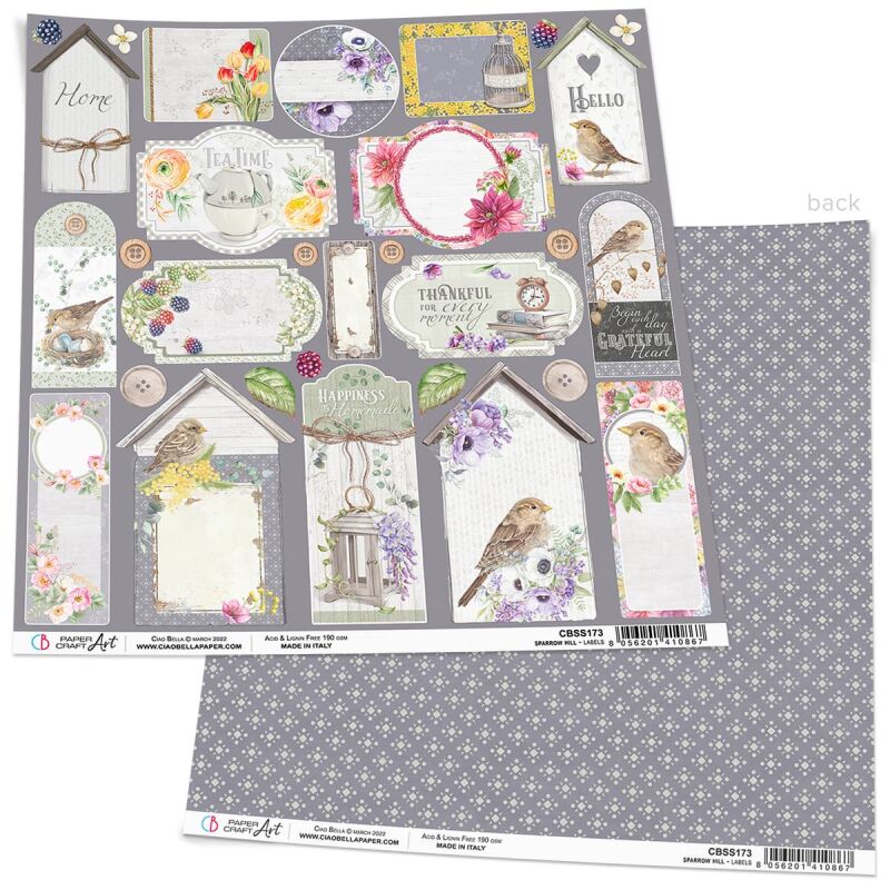 Ciao Bella Cardstock - Sparrow Hill Labels, 0,99