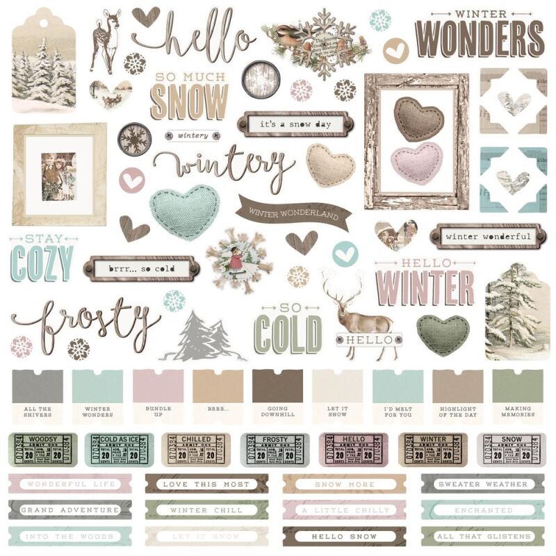 Simple Stories Sticker 12x12" - Simple Vintage Winter Woods Combo, 4,95