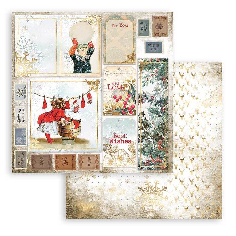 Stamperia Cardstock - Romantic Christmas Cards, 1,15